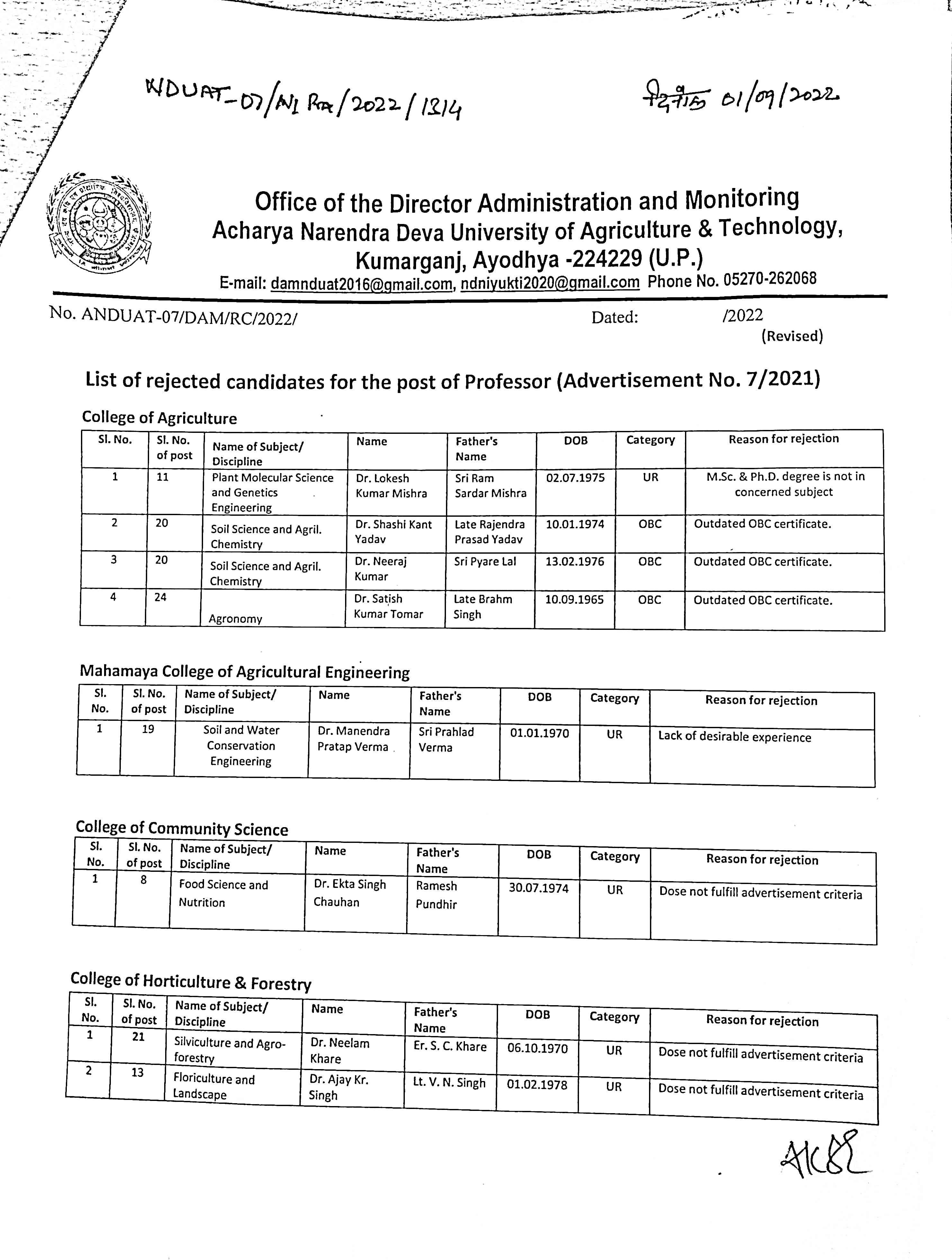 NDUAT - Acharya Narendra Deva University of Agriculture & Technology